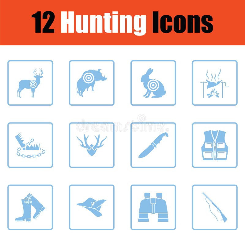 Set of hunting icons stock vector. Illustration of deer - 56528372