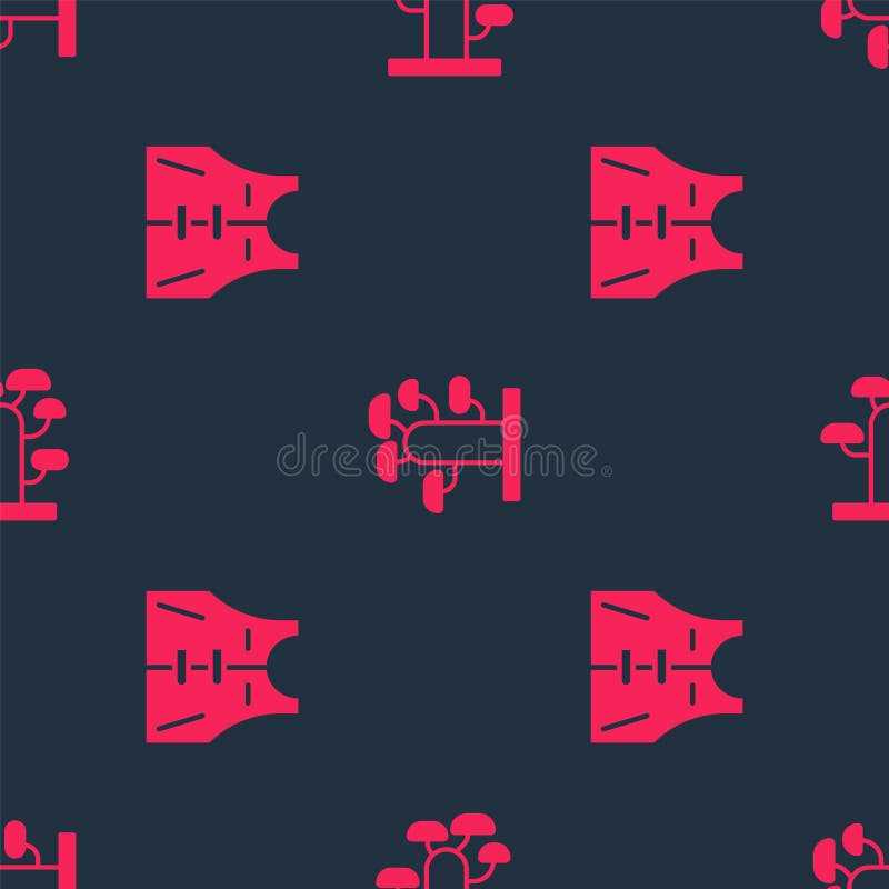 Set Hunting Jacket and African Tree on Seamless Pattern. Vector Stock ...