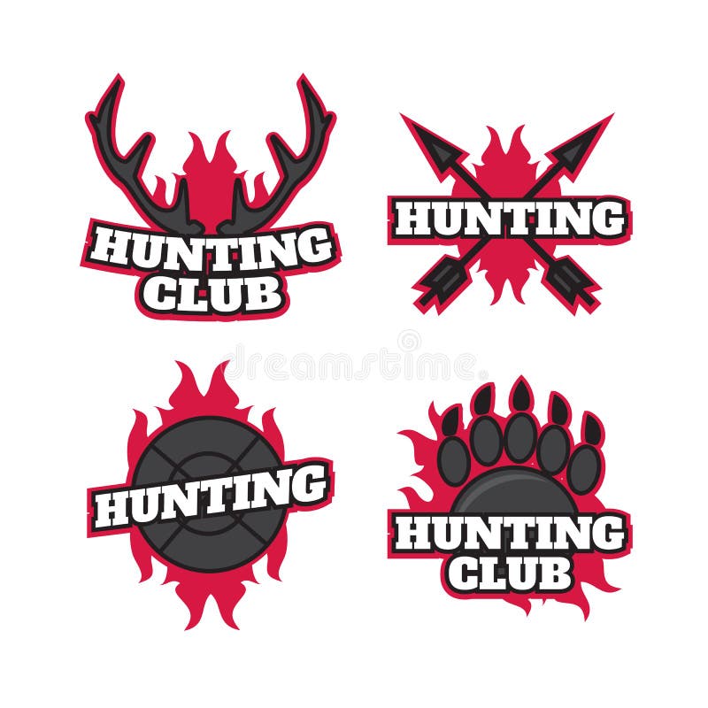Set of Hunting Labels, Badges, Logos Vector Design Stock Illustration ...