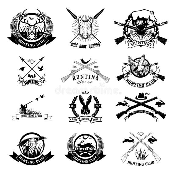 Set of Hunting Labels, Emblems and Design Elements. Duck Hunting. Stock ...
