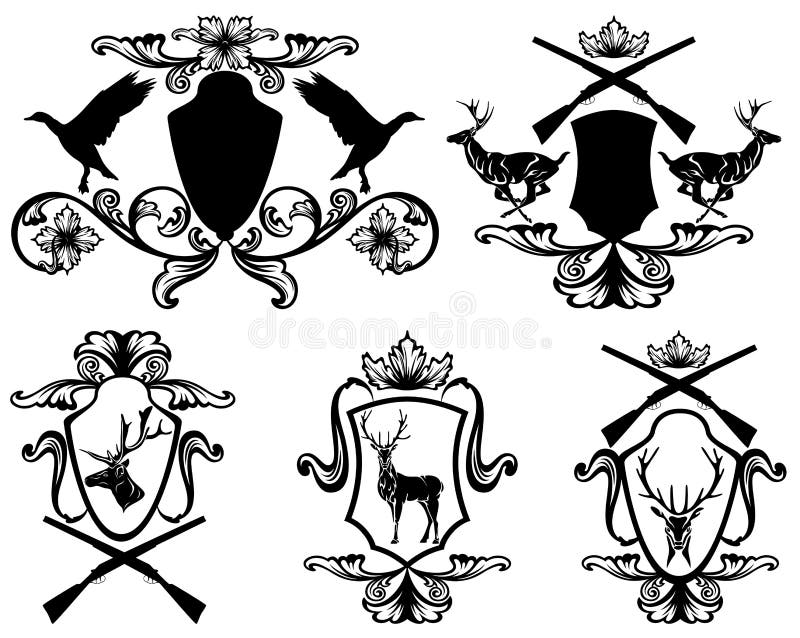 Hunting emblems vector stock vector. Illustration of fowl - 30182520