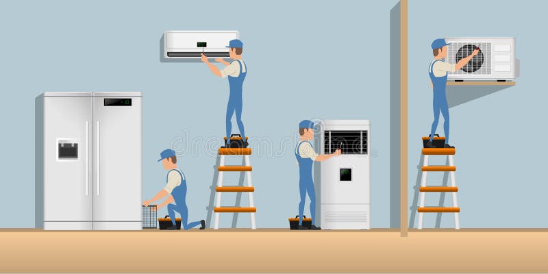 Set of HVAC Service Character Design Illustration Stock Vector ... Set of HVAC Service Character Design Illustration Stock Vector ...