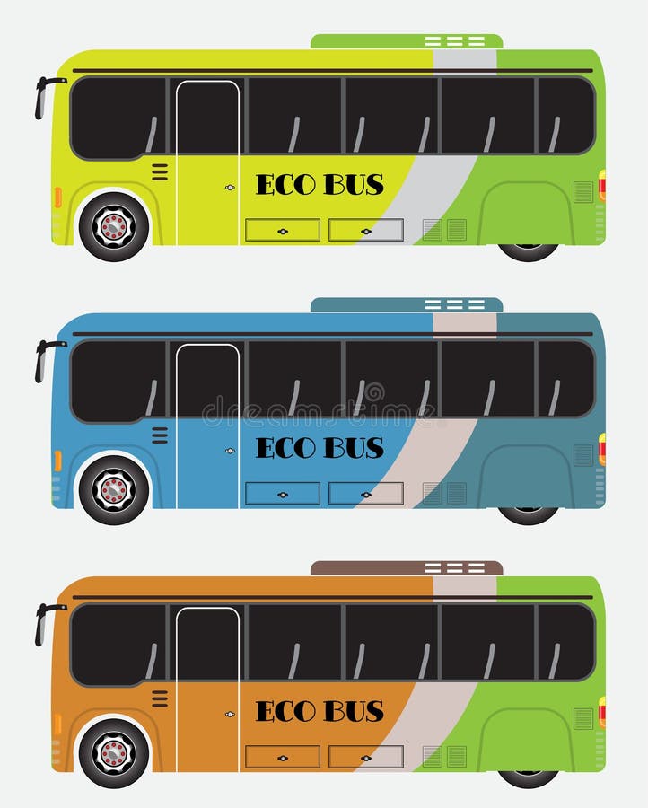 Set of Hybrid Bus Vector and Illustrartion Stock Illustration ...