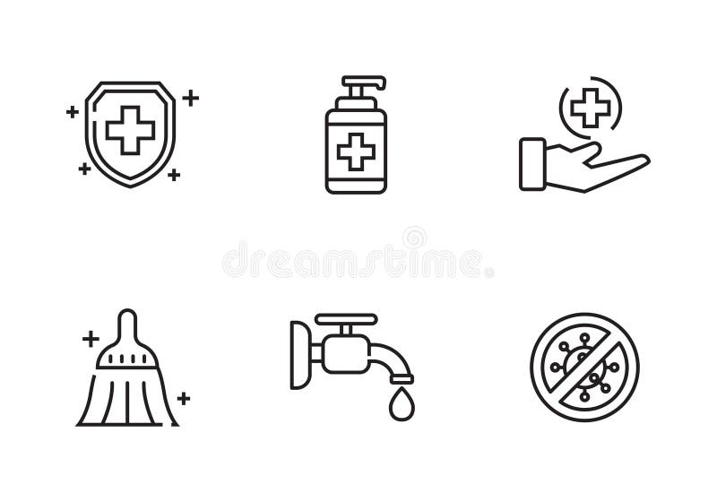 Set of Hygiene Icons in Line Style Stock Vector - Illustration of ... Set of Hygiene Icons in Line Style Stock Vector - Illustration of ...