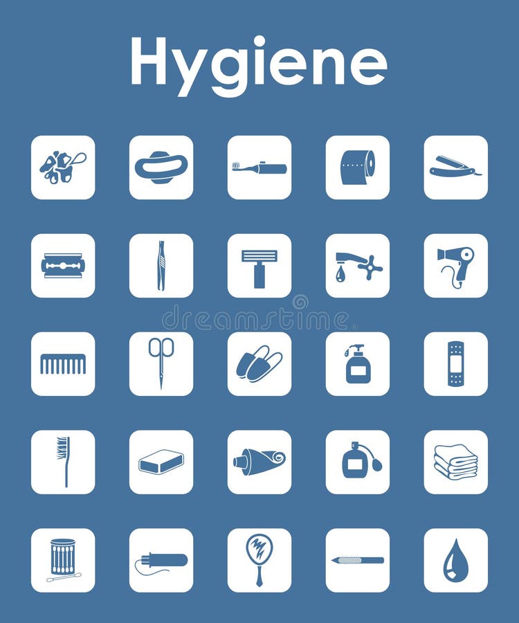 Set of Hygiene Simple Icons Stock Vector - Illustration of flat ...