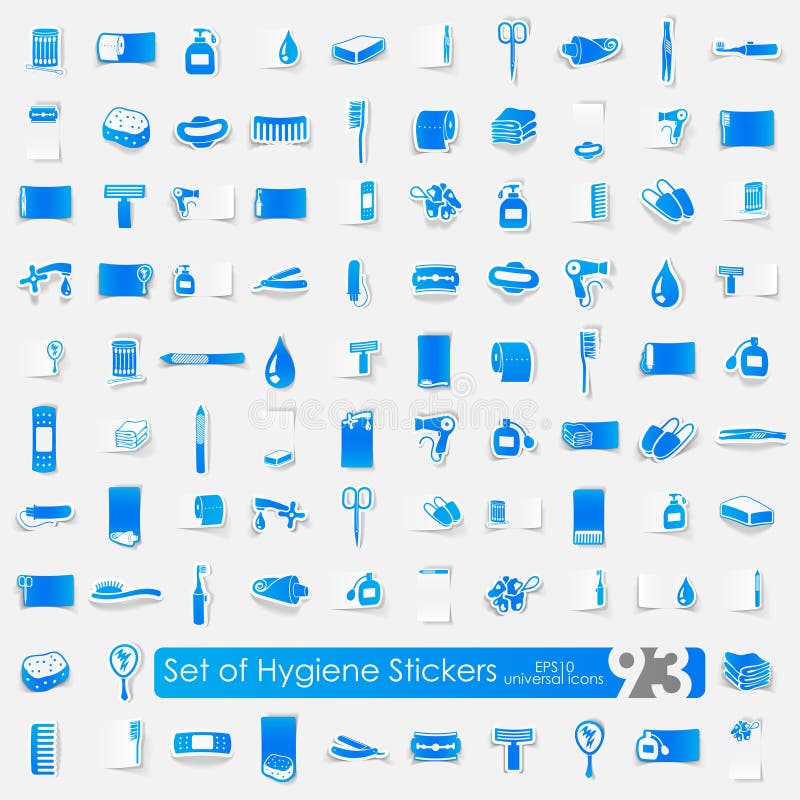 Set of hygiene stickers stock vector. Illustration of abstract - 79016113