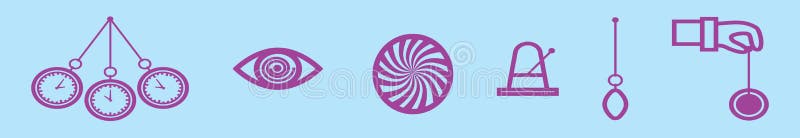 Set of Hypnosis Cartoon Icon Design Template with Various Models ...