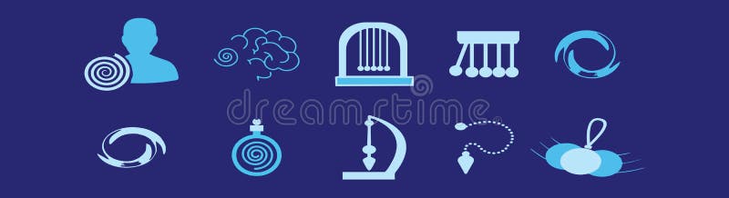 Set of Hypnosis Cartoon Icon Design Template with Various Models ...