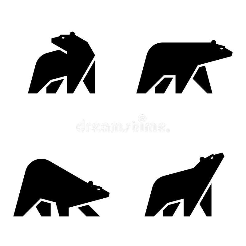 Set of Ice Bear, Ice Bear Logo Stock Vector - Illustration of polar ...