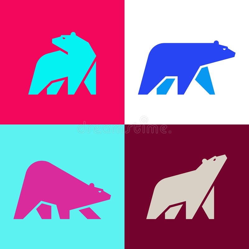 Set of Ice Bear, Ice Bear Logo Stock Vector - Illustration of icon ...