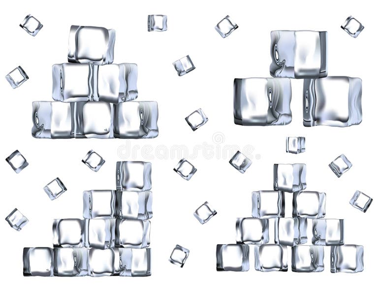 Set of ice blocks. stock vector. Illustration of crystal - 73005617