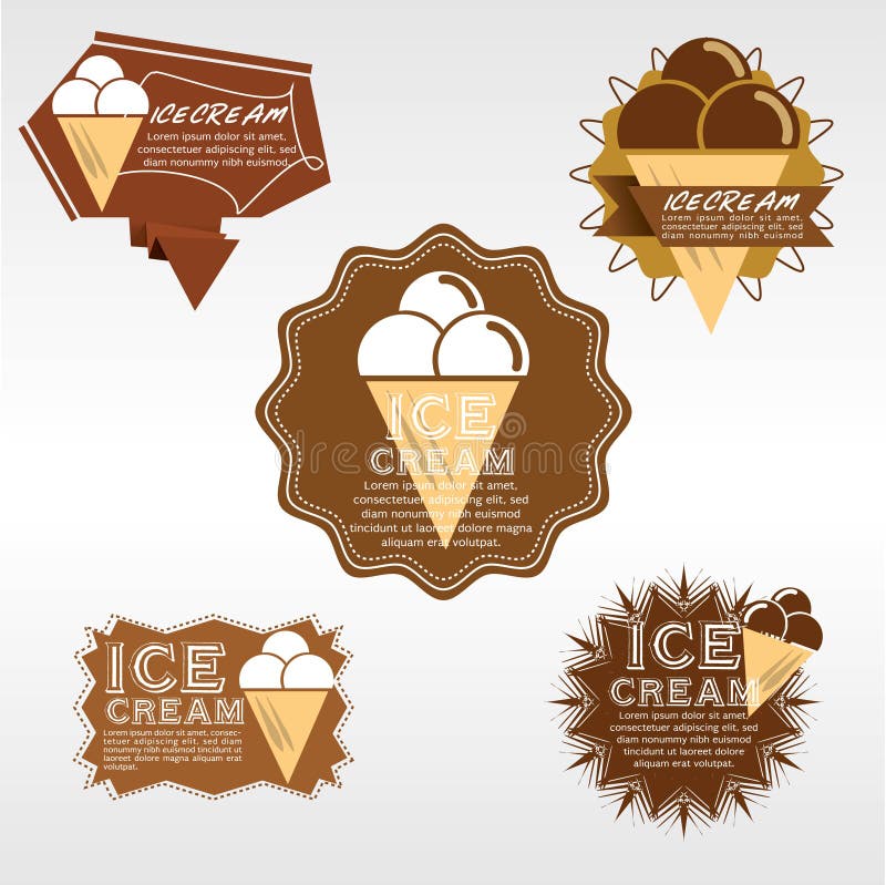 Set of Ice Cream Badge. stock vector. Illustration of dessert - 37222896