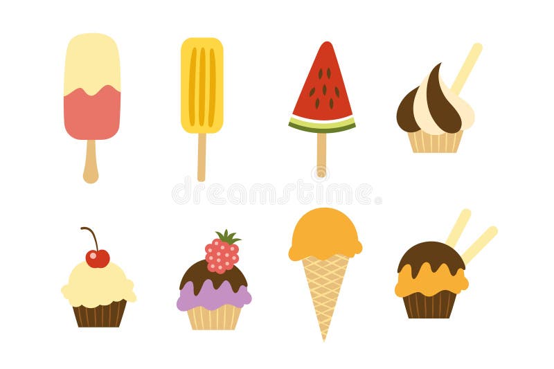 Set Of Ice Cream Cones Stock Vector Illustration Of Milky 273368268