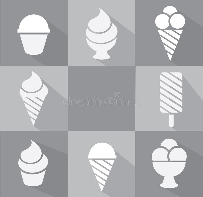 Set of Ice cream icons stock vector. Illustration of monochrome - 57024758