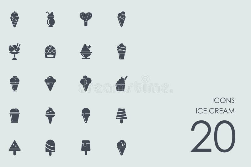 Set of Ice cream icons stock vector. Illustration of information - 81877896