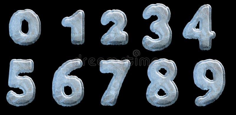 Set of Ice Numbers stock illustration. Illustration of print - 25327693