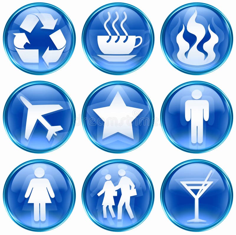 Set icon blue #02. stock illustration. Illustration of isolated - 25453106