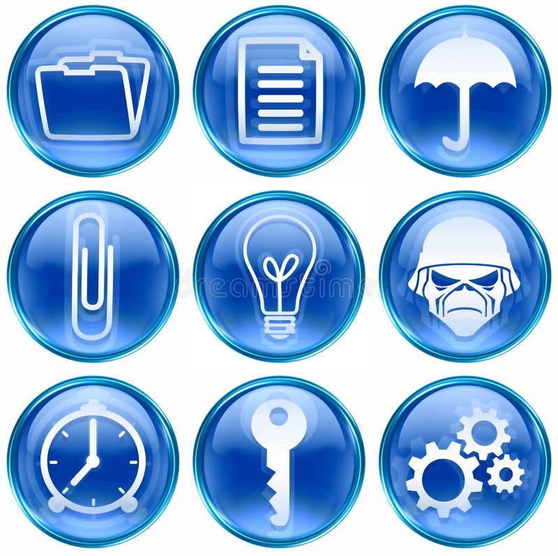 Office Icon Set Blue Stock Illustrations – 38,681 Office Icon Set Blue ...