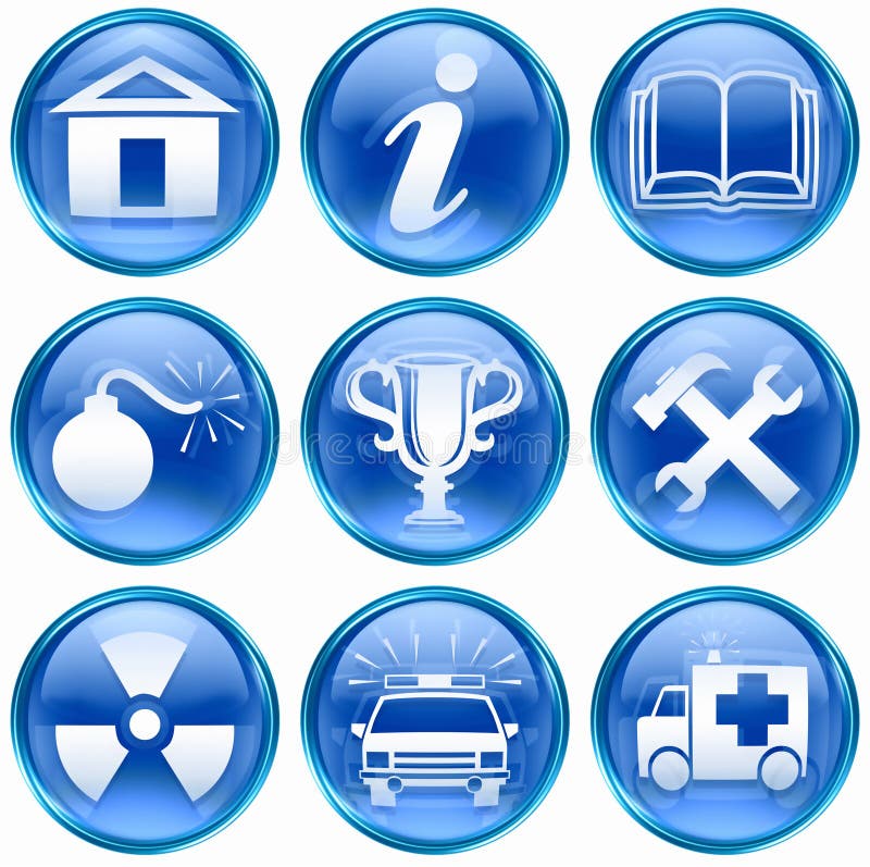Set icon blue #02. stock illustration. Illustration of illustration ...