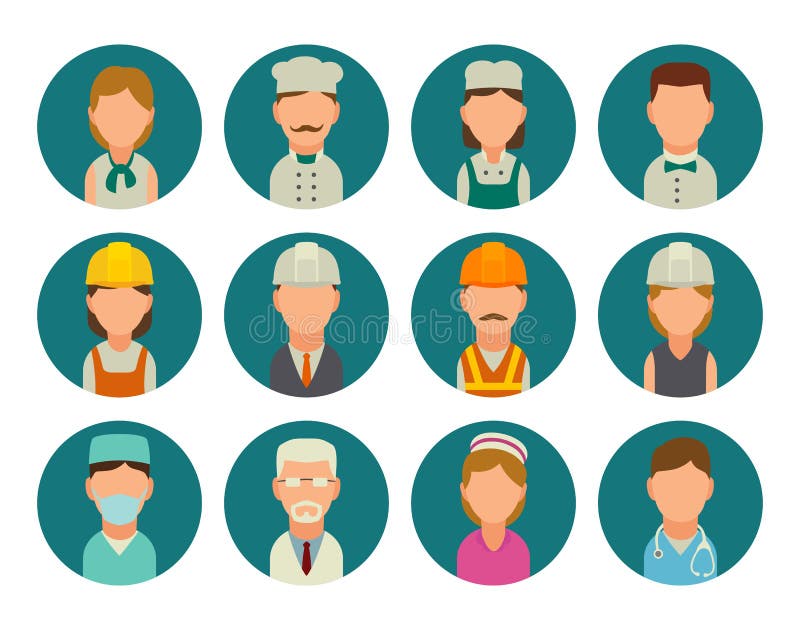 Set Icon Character Builder. Vector Flat Illustration Stock Vector ...