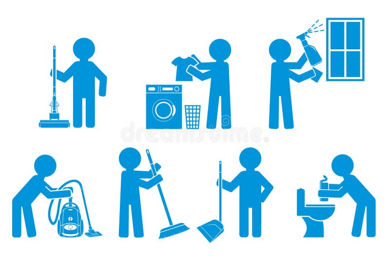 Industrial Cleaning Services Job Pictogram Stock Vector - Illustration ...