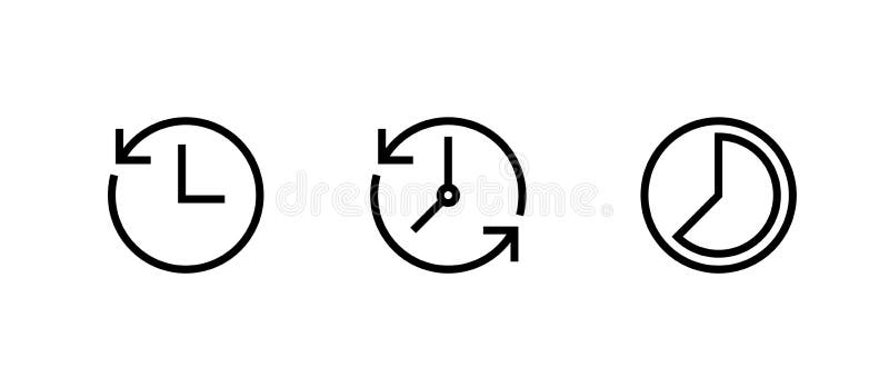 Set Icon Clock on White Background. Recent Event History. Editable ...