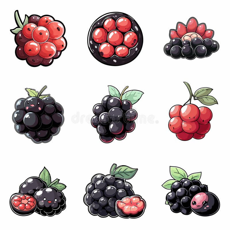 Cartoon Elderberry Fruit Vector Stock Illustrations – 311 Cartoon ...