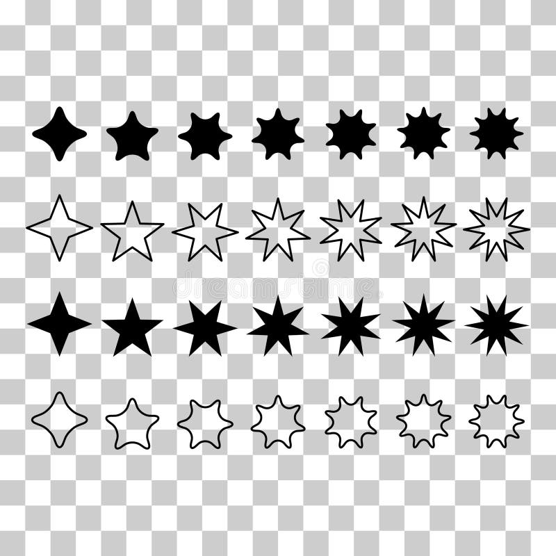 Set of Icon Element Star, Flat Button Web Design, Trendy Vector ...