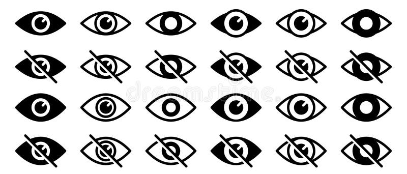 Set Icon Eyes Visible and Not Visible Stock Vector - Illustration of ...