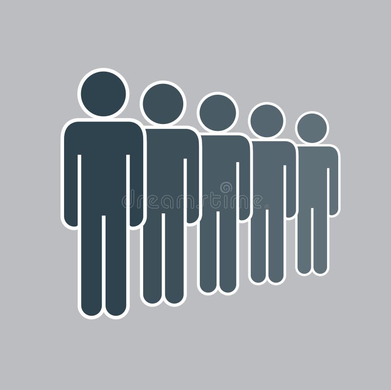 Set of Icon in Flat Style Isolated on Grey Background. Vector People ...