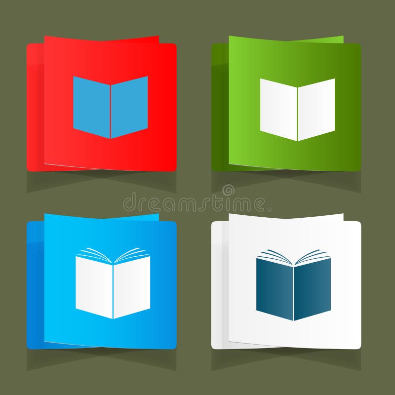 Set Icon of an Open Book Vector Stock Vector - Illustration of ...