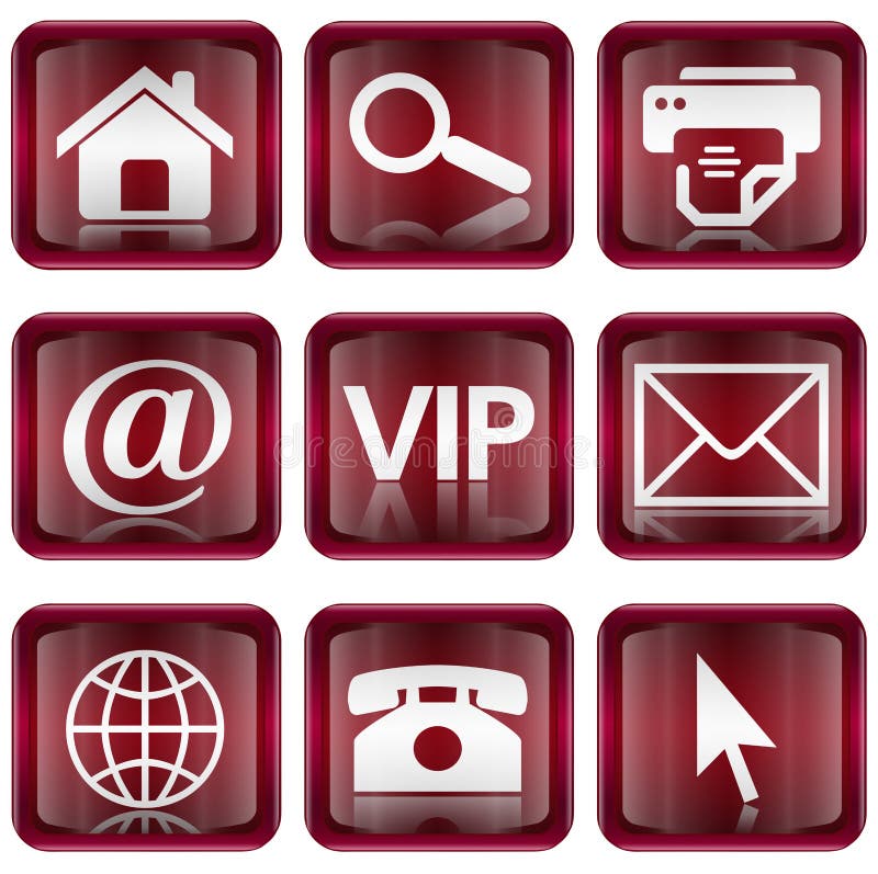 Set icon red #02. stock illustration. Illustration of design - 28434872