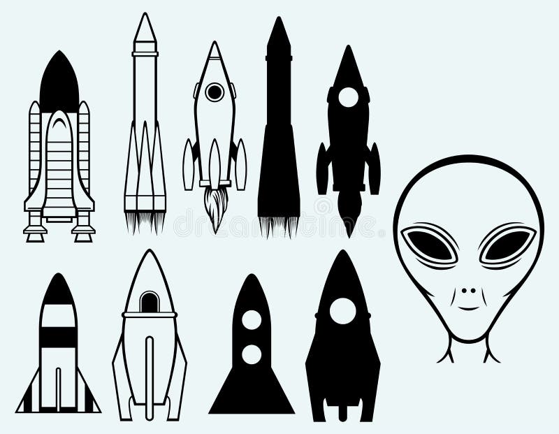 Retro rocket stock vector. Illustration of aliens, design - 31877732