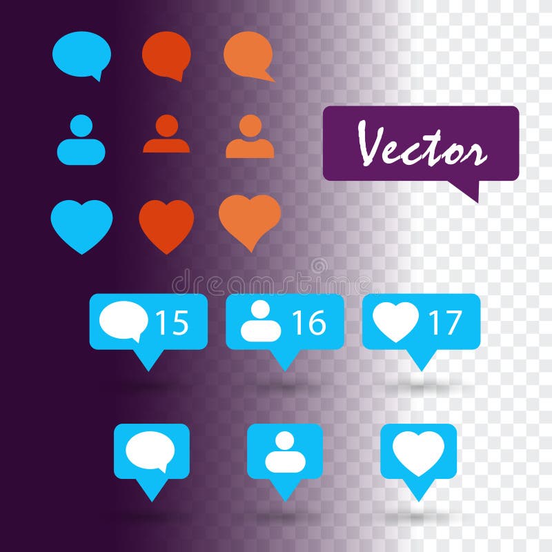 Gradient Icon Social Network Stock Vector - Illustration of like ...