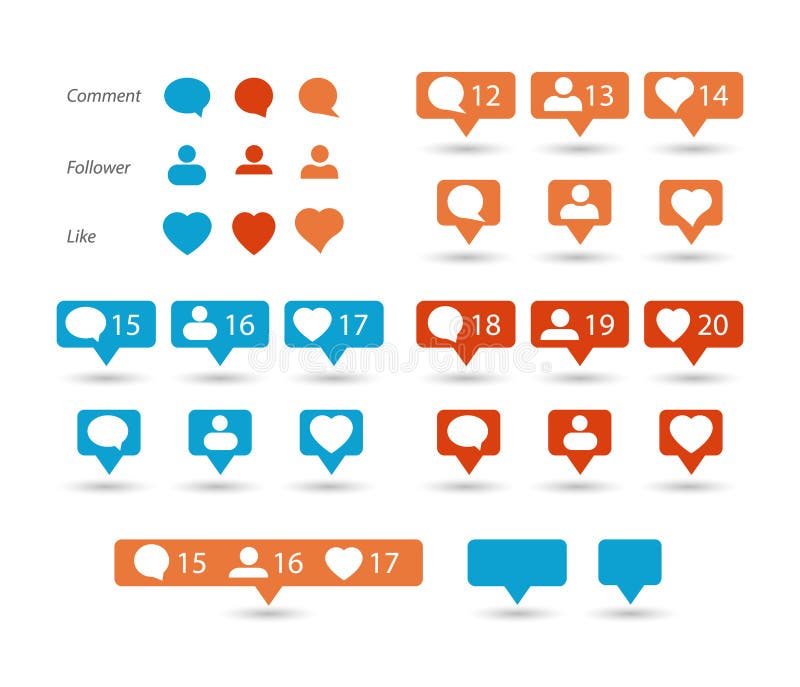 Gradient Icon Social Network Stock Vector - Illustration of like ...
