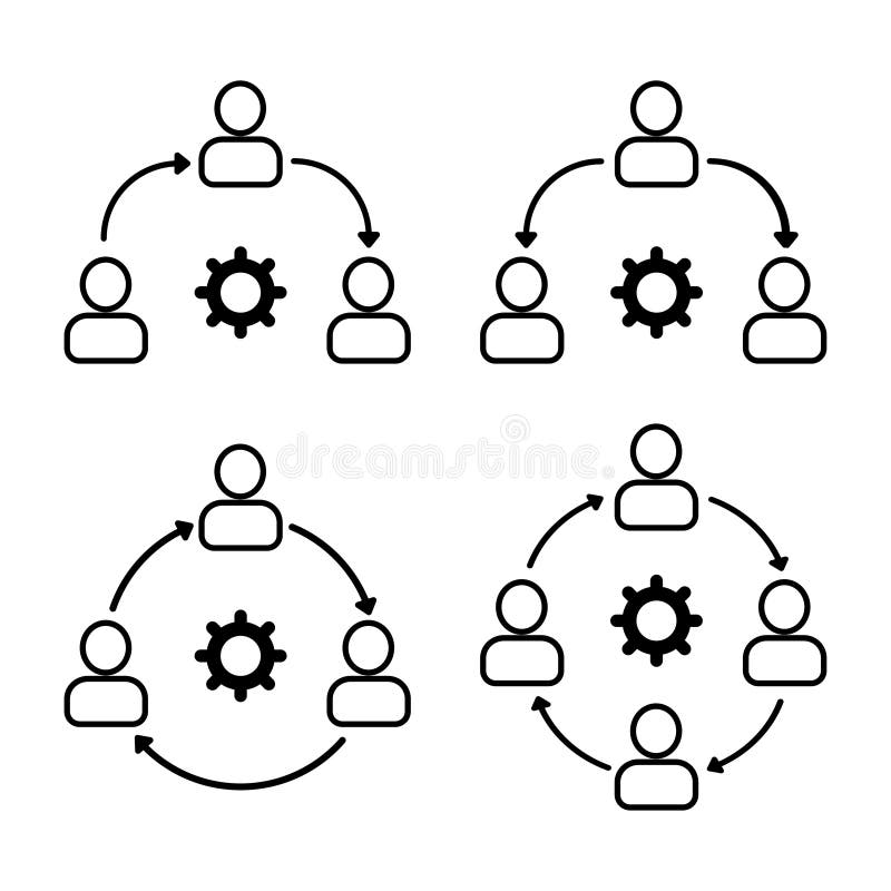 Teamwork - Three People Hold the Word Stock Illustration - Illustration ...