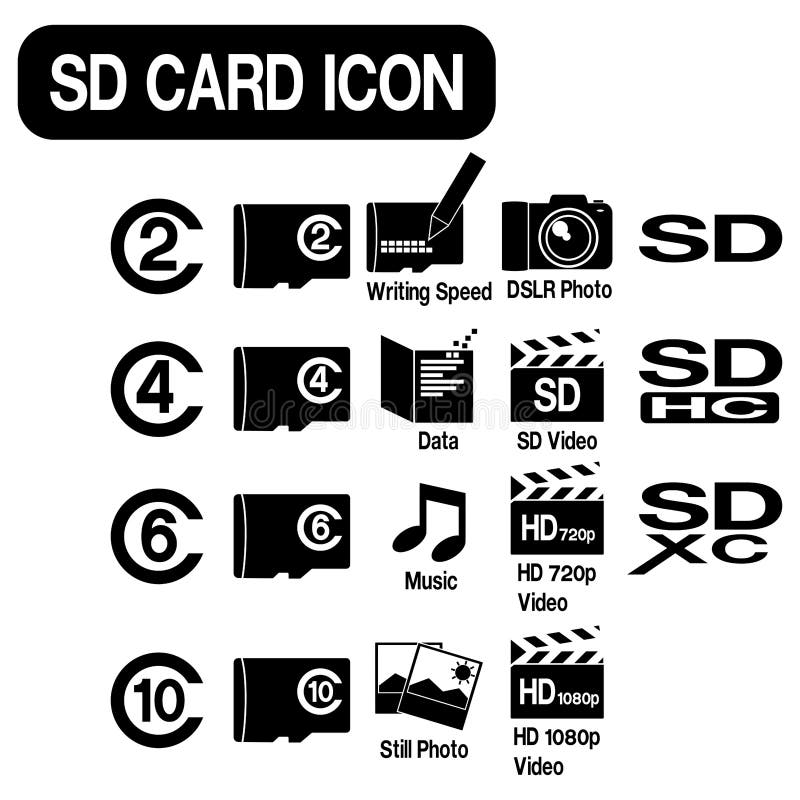Set of Icon Which is Related with SD Card and Its Application Stock ...