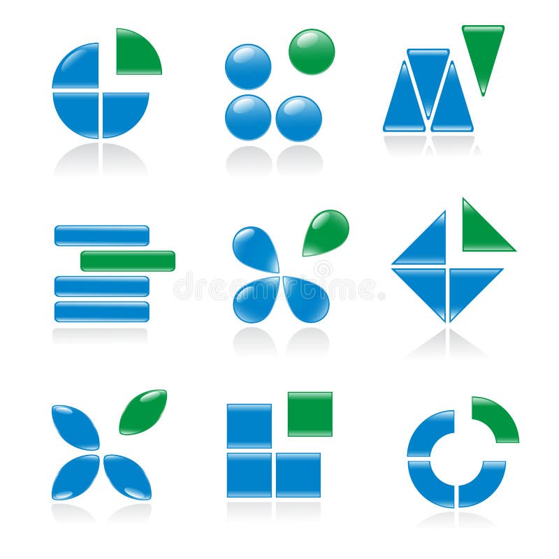Abstract Icons Resembling Letter E Stock Vector - Illustration of ...