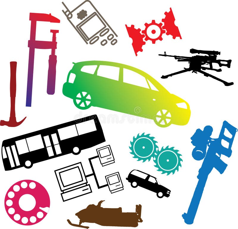 Set icons - 91. Weapon stock vector. Illustration of machine - 8669769