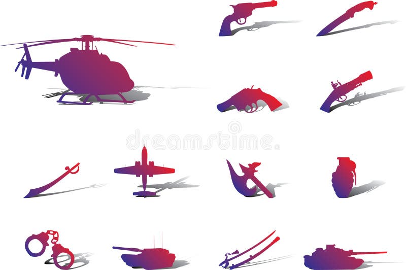 Set icons - 91. Weapon stock vector. Illustration of machine - 8669769