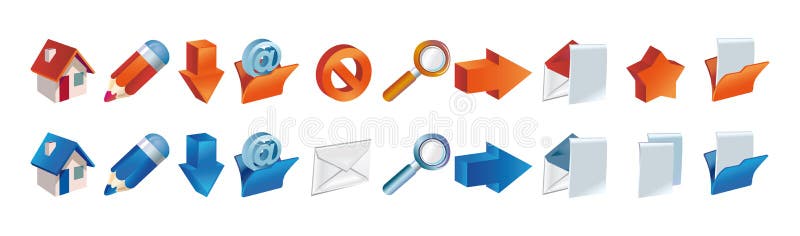 Office Icons Set | Red Serie 02 Stock Vector - Illustration of symbol ...