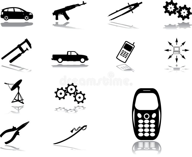 Set icons - 91. Weapon stock vector. Illustration of machine - 8669769