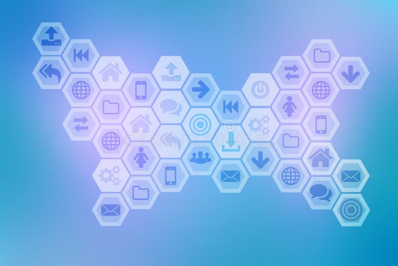 Set of Icons on an Abstract Color Background. Stock Illustration ...