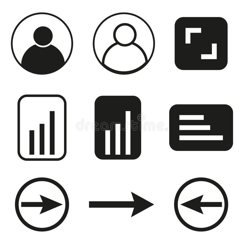 Set of 9 Icons Actions. Illustration. EPS 10 Stock Vector ...