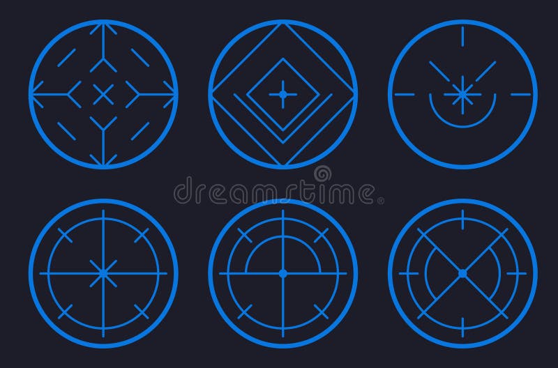 Set of Icons Aim Target, Targeting, Aiming, Goal Stock Vector ...