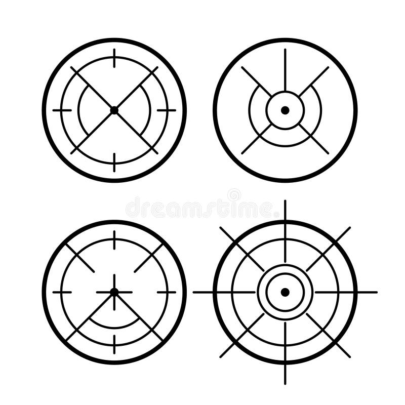 Set of Icons Aim Target, Targeting, Aiming, Goal Stock Vector ...