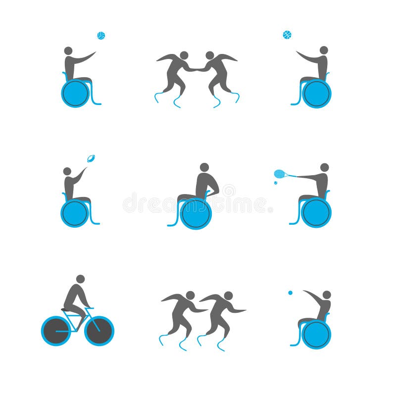 A Set of Icons with Athletes with Disabilities Stock Vector ...