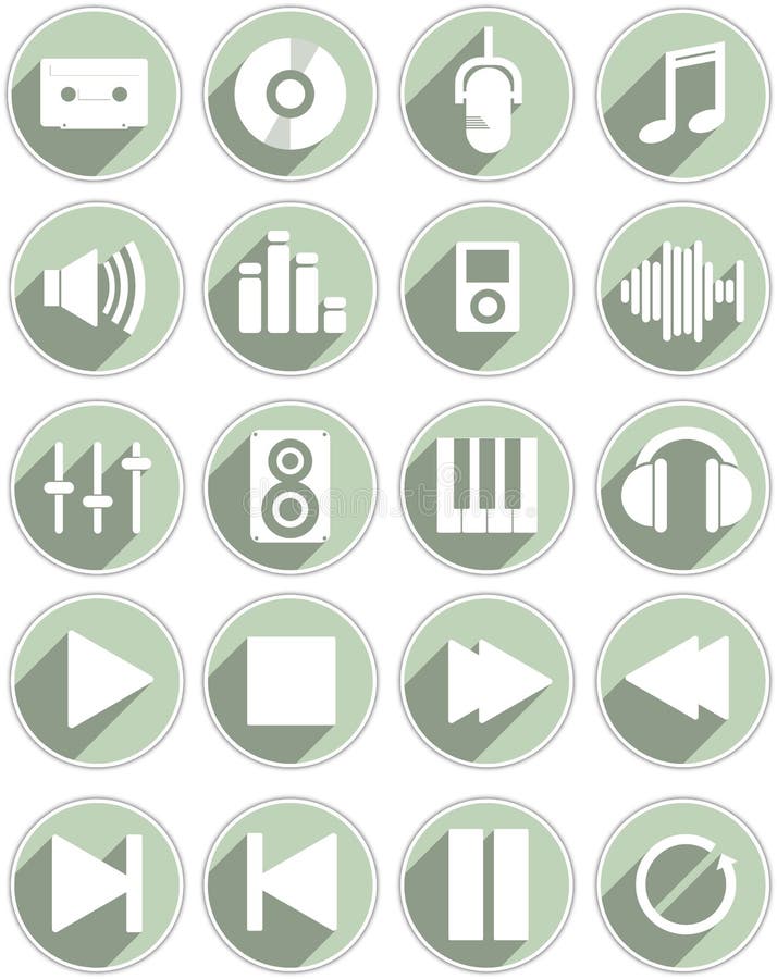 A set of icons for audioa. stock vector. Illustration of forward - 50179839