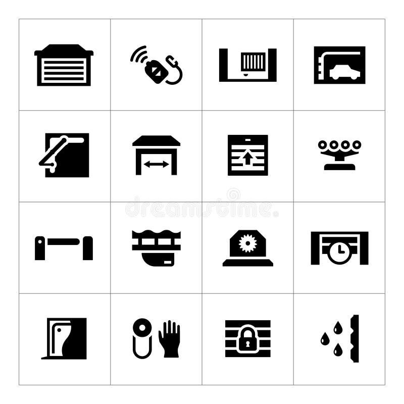 Set Icons of Automatic Gates Stock Vector - Illustration of entry ...