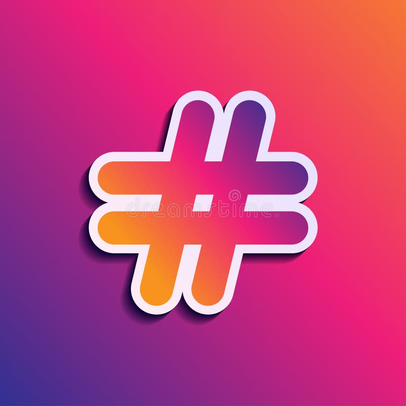 Set of Icons and Banners with Hashtag Symbol. Hash Tag Icons ...